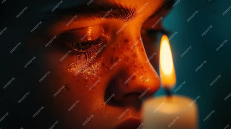 Premium Photo Close Up Of Europe Woman Freckled Face Close To Soft