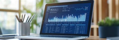 Professional Workspace Displaying Business Analytics Dashboard With