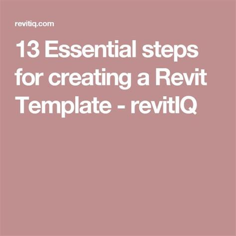 Essential Steps For Creating A Revit Template RevitIQ Templates Interior Design Software