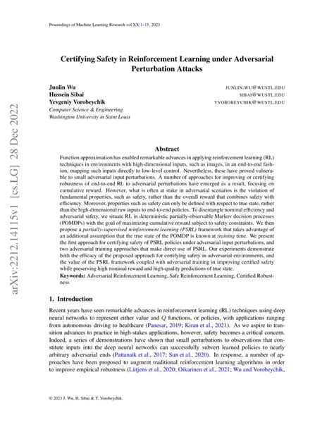 certifying safety in reinforcement learning under adversarial