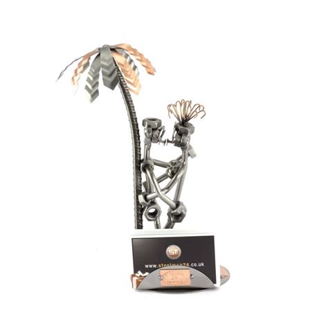 Sex On The Beach W Business Card Holder Handmade Metal Sculpture Steelman24