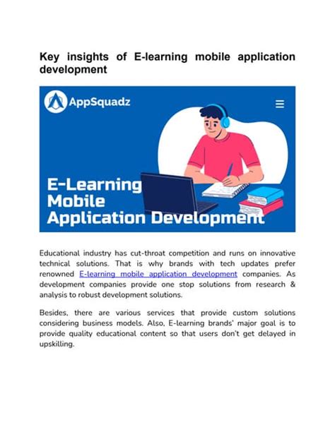 Key Insights Of E Learning Mobile Application Development Pdf