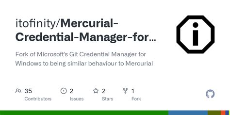 Github Itofinitymercurial Credential Manager For Windows Fork Of Microsofts Git Credential