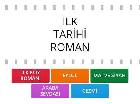 Tanzİmat Roman Eşleşmeyi Bul
