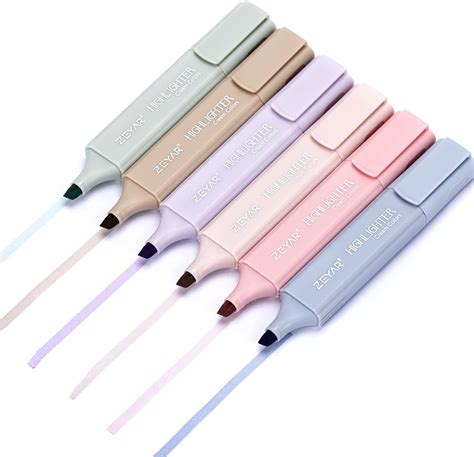 Zeyar Highlighter Pen Cream Colors Chisel Tip Aesthetic Highlighter Marker Water Based Quick Dry