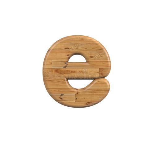 Wood Letter E Lower Case 3d Pine Font Suitable For Decoration