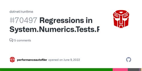 regressions in system numerics tests perf plane · issue 70497 · dotnet