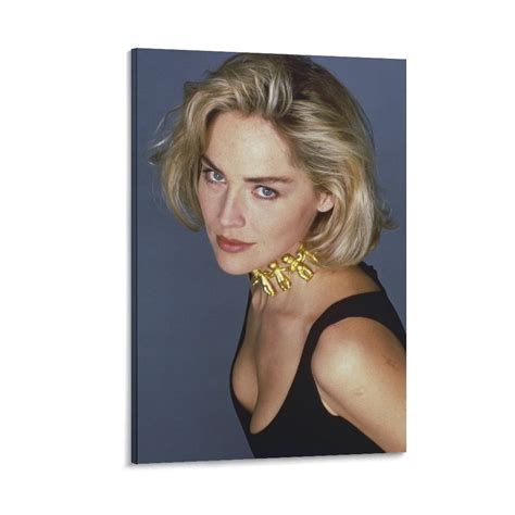 American Actress Fashion Model Sharon Stone Sexy Retro Poster Canvas Poster Wall Art Picture