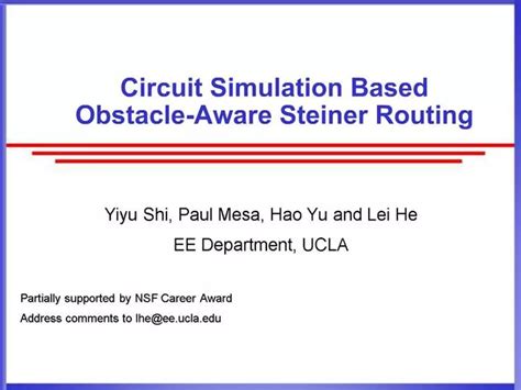 Ppt Circuit Simulation Based Obstacle Aware Steiner Routing