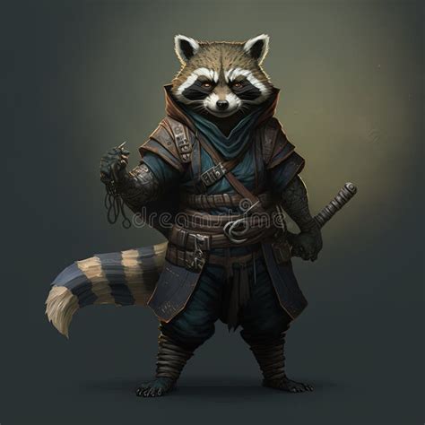 Illustration Of Raccoon Ninja Martial Arts Fighter Generative Ai