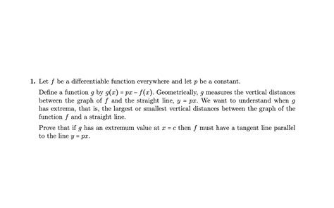 solved 1 let f be a differentiable function everywhere and