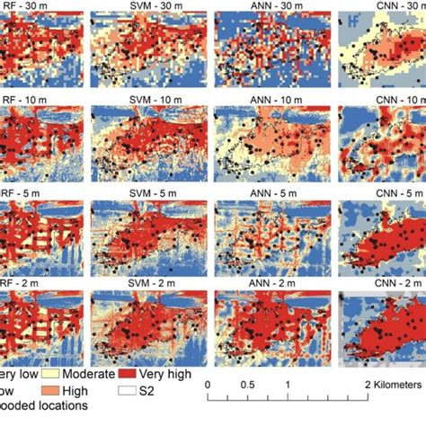 Flood Susceptibility Maps From All Models At Different Spatial Download Scientific Diagram
