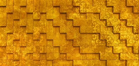 추상 오래된 노란색 빈티지 착용 기하학적 초라한 모자이크 화려한 패치 워크 모티프 도자기 석기 3d 타일 돌 콘크리트 시멘트 벽 질감 배경 패턴 0명에 대한 스톡 사진 및