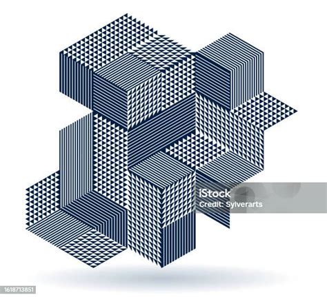 등각 투영 원근법 추상적인 도시 건축 다각형 추상화 예술 입방체 스타일의 3d 큐브와 모양으로 만든 추상 벡터 기하학적 배경 3차원 형태에 대한 스톡 벡터 아트 및 기타