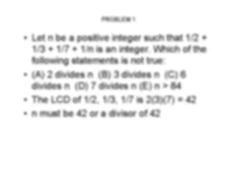 Number Theory Worksheet Solutions Slides Number Theory Docsity