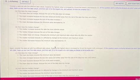 Solved Consider A Data Set With Five Different Data Values