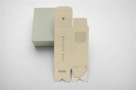 펼쳐진 직사각형 종이 상자 목업 프리미엄 Psd 파일
