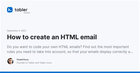 Top 10 Rules For Coding Html Emails Tabler Guides