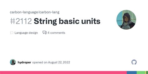 string basic units · carbon language carbon lang · discussion 2112