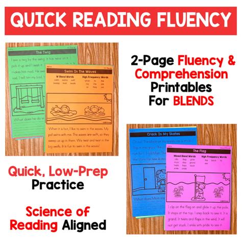Blends Quick Decodable Reading Fluency Passages And Comprehension Tpt