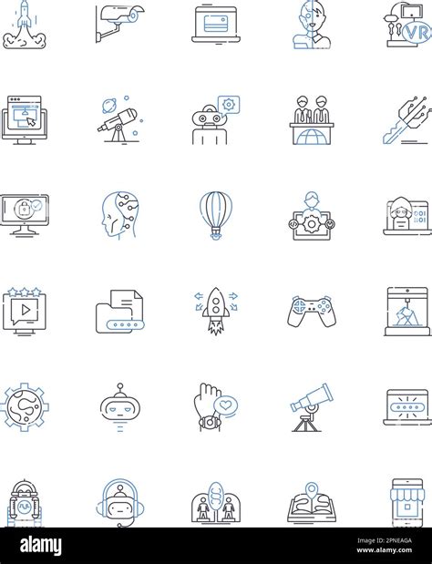 Graphic Design Line Icons Collection Typography Layout Branding