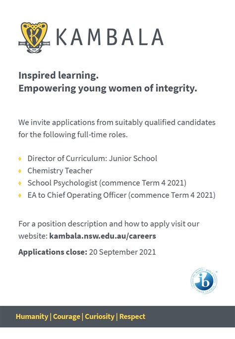 Kambala On Linkedin Join A Team That Unleashes The Potential In Young Women Applications