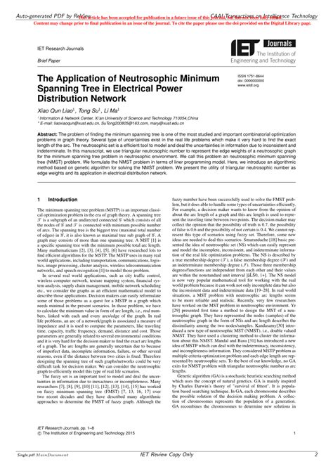 Pdf Minimum Spanning Tree Problem With Neutrosophic Arc Lengths