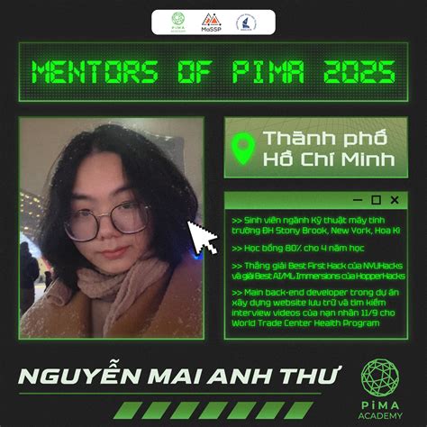 Pima Mentor Nguyễn Mai Anh Thư Sinh Viên Ngành Computer Engineering Đại Học Stony Brook