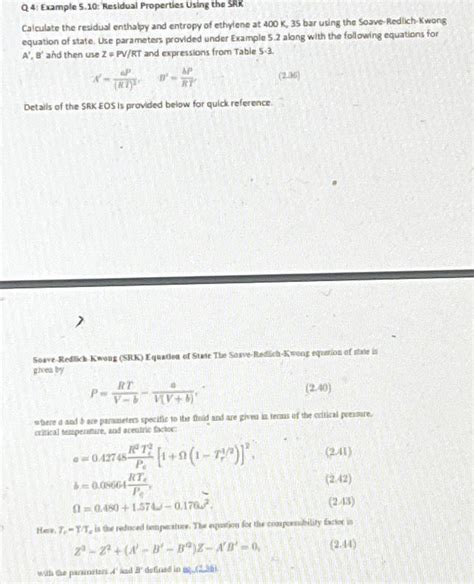 Solved Q 4 Example 5 10 Residual Properties Using The