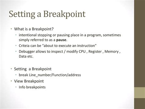 Debugging With Gnu Debugger Gdb Pptx Programming Languages Computing