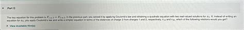 Solved Part Dnthe Key Equation For This Problem Is F1 On