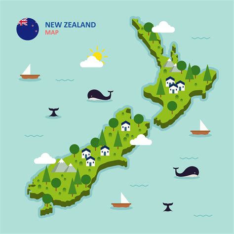 New Zealand Map Illustration 172933 Vector Art At Vecteezy