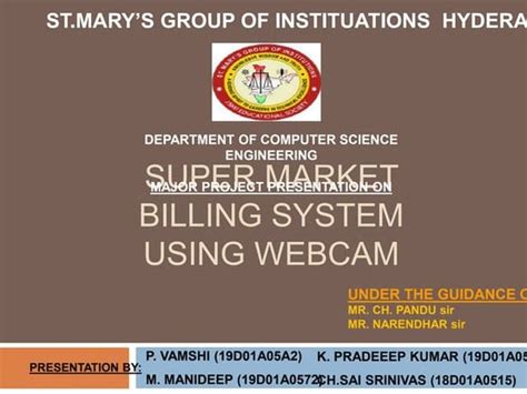 Project Super Market Billing System Ppt