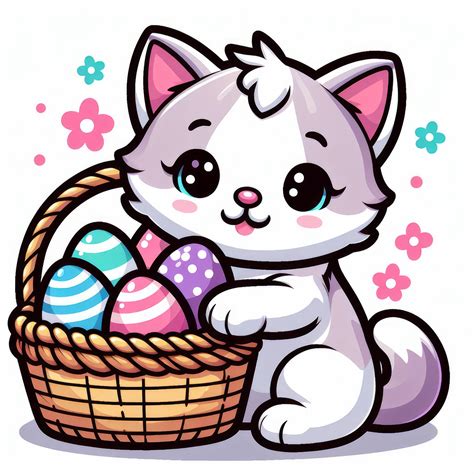 Easter Kitty Kawai Vector Behance