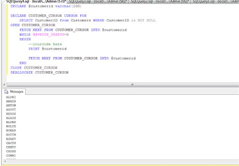 It Corner A Simple Cursor In Sql Server 2008 R2