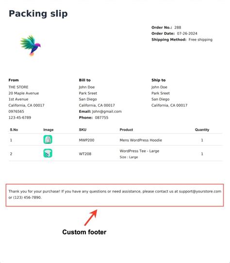 adding custom footer to woocommerce invoices