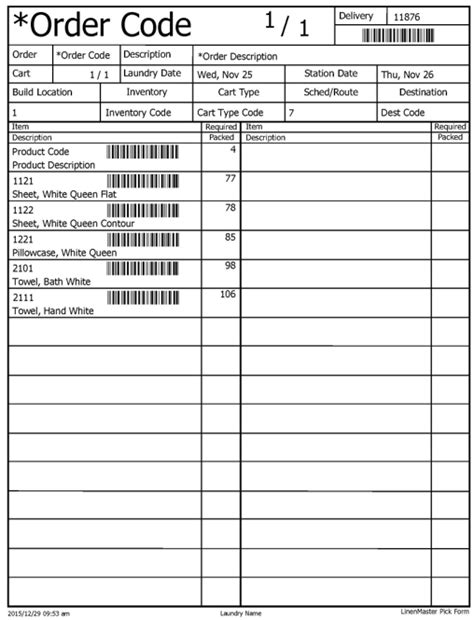 Pick Form Examples