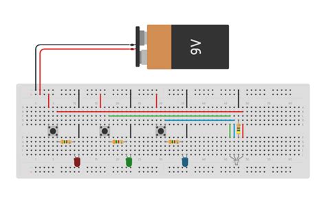 circuit design esercizio led tinkercad