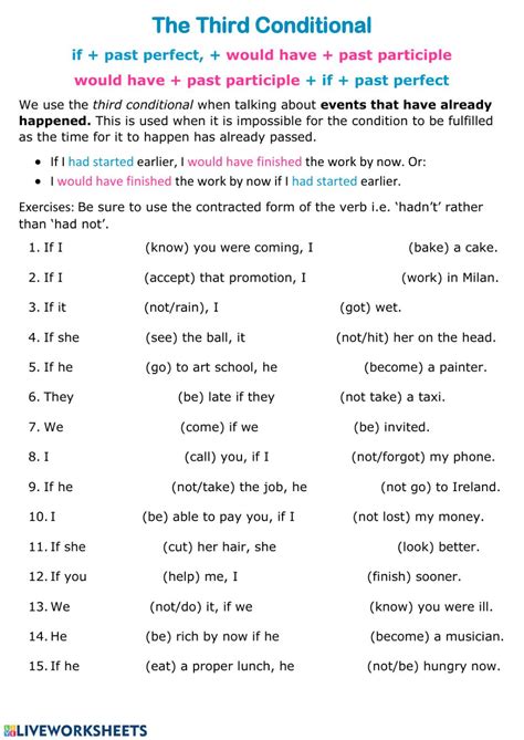 Third Conditional Online Worksheet For Intermediate You Can Do The Third Conditional Online Worksheet For Intermediate You Can Do The