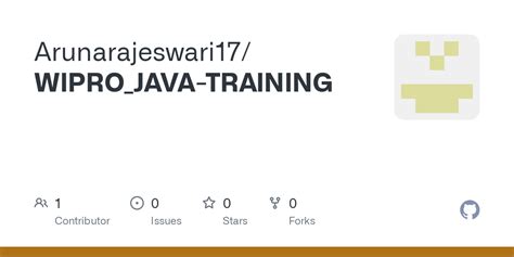 Github Arunarajeswari Wipro Java Training