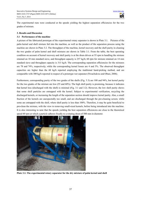 A Rotary Separator For The Dry Mixture Of Palm Kernel And Shell Pdf