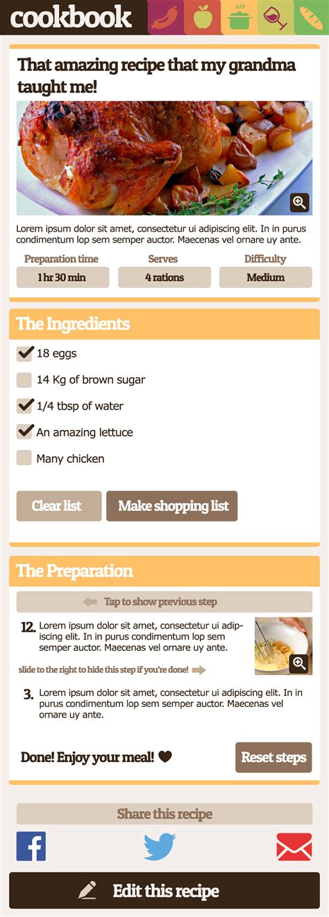 CookBook App Design AdoxTNW