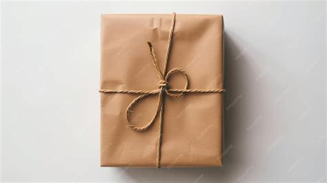 Neatly Wrapped Brown Paper Package Tied With Twine Premium Ai
