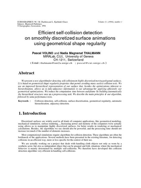 Collision Detection Shape Regularity Pdf Rendering Computer