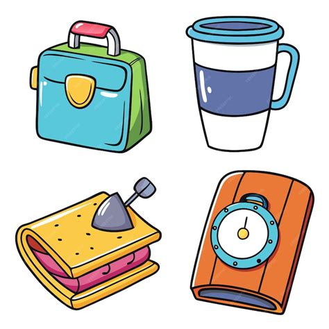 A Set Of Daily Objects Clipart Vector Art And Illustration Premium Ai