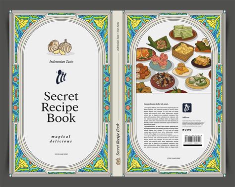 Recipe Book Cover Design With Colorful And Vintage Theme Premium
