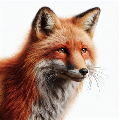 A Drawing Of A Fox With A Brown Nose And Whiskers Premium Ai