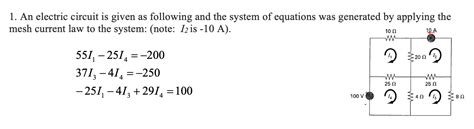 Solved An Electric Circuit Is Given As Following And The Chegg Com
