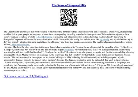 The Sense Of Responsibility Pdf