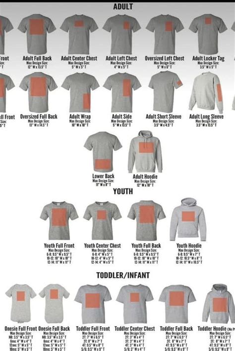 Htv Size Chart Printable Guide To Shirt Decal Size Artofit